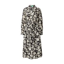 United Colors Of Benetton Kleid Damen Gr&ouml;&szlig;e 38 ecru / schwarz Sommerkleid