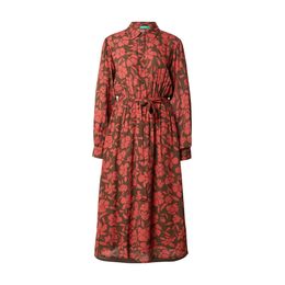 United Colors Of Benetton Kleid Damen Gr&ouml;&szlig;e 36 dunkelbraun / knallrot Sommerkleid