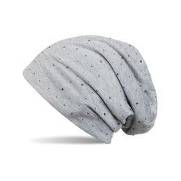 styleBREAKER Beanie M&uuml;tze in Hellgrau meliert | Gr.: onesize
