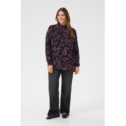 Kaffe curve Langarm-Bluse KCami Regular fit in Black Tulipwood Rose | Gr.: 48