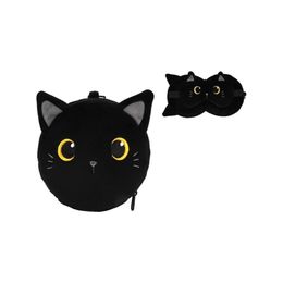 i-Total Kissen mit Schlafmaske, verschließbares Kissen mit Haken schwarze Katze | Gr.: onesize
