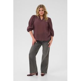 Kaffe curve Langarm-Bluse KCmaia A-shape in Fudge | Gr.: 52
