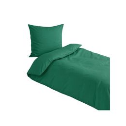 Traumschlaf Bettw&auml;sche Pure in dunkelgr&uuml;n | Gr.: 140x200 cm (70x90 cm)