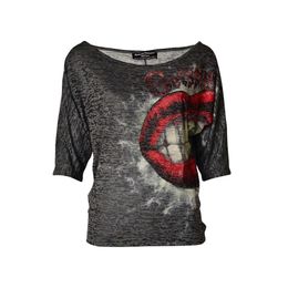 Roberto Geissini Red Lips T-Shirt Schwarz | Gr.: M