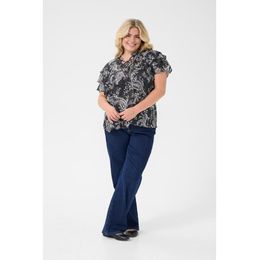 Kaffe curve Kurzarm-Bluse KClectra Regular fit in Black/Turtledove paisley | Gr.: 50