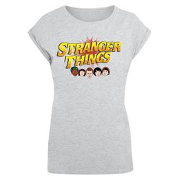 F4NT4STIC T-Shirt Stranger Things Comic Heads in grau meliert | Gr.: XL