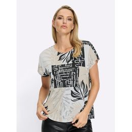 Heine Druck-Shirt in sand-schwarz-bedruckt | Gr.: 46