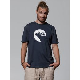 wat? Apparel T-Shirt Röhrender Hirsch in India Ink Grey | Gr.: 54
