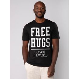 wat? Apparel T-Shirt Free hugs to save the world in Schwarz | Gr.: 46
