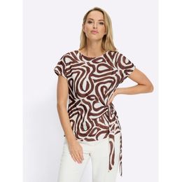 Heine Druck-Shirt in ecru-schoko-bedruckt | Gr.: 34