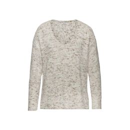 Buffalo V-Ausschnitt-Pullover in braun-creme | Gr.: 32/34