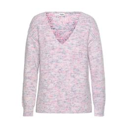 Buffalo V-Ausschnitt-Pullover in rosa-blau | Gr.: 36-38