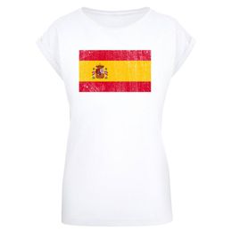F4NT4STIC T-Shirt Spain Spanien Flagge distressed in wei&szlig; | Gr.: 5XL