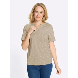 Sieh an! Kurzarmshirt in beige-ecru-bedruckt | Gr.: 38