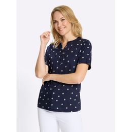 Sieh an! Kurzarm-Shirt in marine-ecru-bedruckt | Gr.: 44