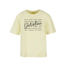 F4NT4STIC Ladies Everyday Tee Valentine Herz Hugs Kisses Love Flowers Joy in softyellow | Gr.: XL