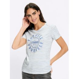 Heine Shirt in ecru-eisblau-geringelt | Gr.: 36