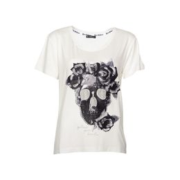 Roberto Geissini Flower Skull T-Shirt Wei&szlig; | Gr.: M