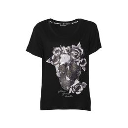 Roberto Geissini Flower Skull T-Shirt Schwarz | Gr.: S