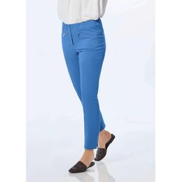 GOLDNER Bengalinhose Schlupfhose LOUISA mit Steppnähten in blau | Gr.: 46