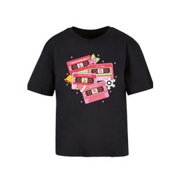 F4NT4STIC Ladies Everyday Tee Weihnachten Retro Song Tapes Pink in schwarz | Gr.: XL