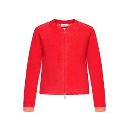 Betty Barclay Casual-Strickjacke mit Rei&szlig;verschluss in High Risk Red | Gr.: 46