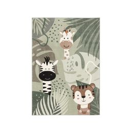 Pergamon Kinder Teppich Softstar Kids Safari Friends in Groen | Gr.: 120 x 170 cm