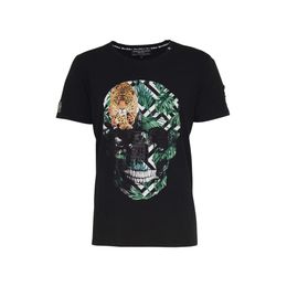 Roberto Geissini Skull Jungle T-Shirt Schwarz | Gr.: XL