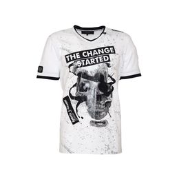 Roberto Geissini Skull Change T-Shirt Wei&szlig; | Gr.: XXXL