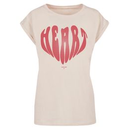 F4NT4STIC Extended Shoulder T-Shirt Valentinstag Herz Rot in Whitesand | Gr.: L