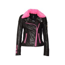 Roberto Geissini Alla Lederjacke Schwarz Pink | Gr.: 44
