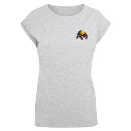 F4NT4STIC T-Shirt Rainbow Turtle SHORT SLEEVE TEE in grau meliert | Gr.: XS