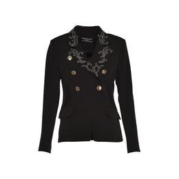 Roberto Geissini Lilie Ornament Blazer Schwarz | Gr.: XXL