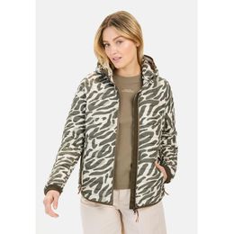 Camel Active Steppblouson mit Animal Print in Gr&uuml;n-Wei&szlig; | Gr.: 36