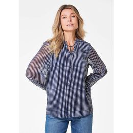 GOLDNER Kurzgröße: Bluse Bluse in marine / weiß / gemustert | Gr.: 23