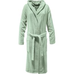 Erwin M&uuml;ller Erwin M&uuml;ller Frottier Unisex-Bademantel mit Kapuze Achberg in jade | Gr.: XL