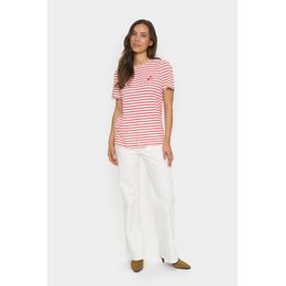 Saint Tropez T-shirt JuciaSZ Fitted in FlameScarlet White Stripe | Gr.: XS