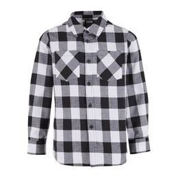 Urban Classics Flanell-Hemden in black/white | Gr.: 146/152