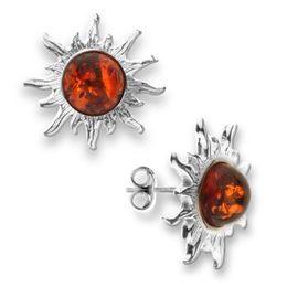Paar Ohrstecker OSTSEE-SCHMUCK "OSTSEE-SCHMUCK Ohrstecker Sonne 20 mm Ohrstecker Sonne 20 mm", wei&szlig;, Ohrringe, Damen, 20mm rund, Silber 925 (Sterlingsilber)