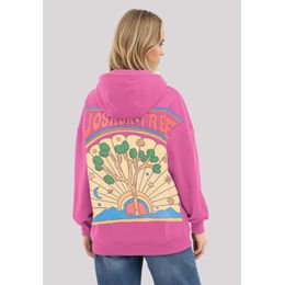 Kapuzenpullover F4NT4STIC "US National Parks Joshua Tree", Damen, Gr. XS, hyper pink, Obermaterial: 80% Baumwolle, 20% Polyester, oversize, Pullover Kapuzenpullover, Premium Qualit&auml;t