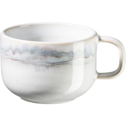 Tasse GIPFELSTÜCK "Tiefer See", grau, weiß, B:11cm H:6cm Ø:9cm, Steinzeug, Trinkgefäße, Kaffeetasse
