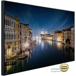 papermoon Infrarotheizung "Venedig bei Nacht", bunt (kunstmotiv im aluminiumrahmen), B/H/T: 100cm x 60cm x 3cm, 600 W, Heizk&ouml;rper, sehr angenehme Strahlungsw&auml;rme
