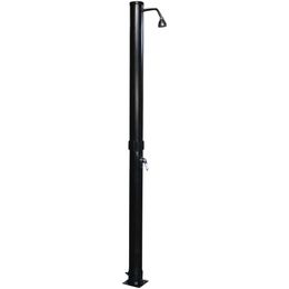 Solardusche MY POOL BWT "Silver", schwarz, B:29cm H:220cm, Kunststoff, Outdoorduschen, 20 l, Einhebelmischbatterie