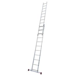 Schiebeleiter Krause "Corda", grau (aluminiumfarben), B:89cm H:530cm L:530cm, Aluminium, Leitern, 2x11 Sprossen