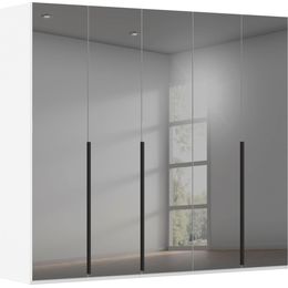 Drehtürenschrank Rauch "Kleiderschrank Schrank Garderobe Wäscheschrank BESTSELLER MONTCLAR", alpinweiß, grauspiegel, griffe schwarz, B:251cm H:223cm T:60cm, Holzwerkstoff, Schränke