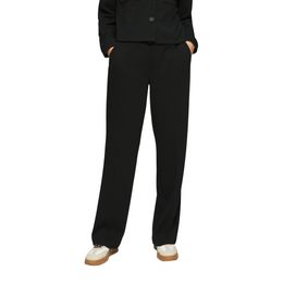 Jerseyhose s.Oliver, Damen, Gr. 34, N-Gr, schwarz, Jersey, Obermaterial: 74% Polyester, 22% Viskose, 4% Elasthan. Futter: 100% Polyester, unifarben, weit kn&ouml;chellang, Hosen Jerseyhose, aus Struktur-Jersey