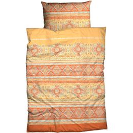 Bettw&auml;sche CASATEX "Majella", gelb (gelb, orange), B/L: 240cm x 220cm, 1 Stk., 2 Stk., Satin, B/L: 80cm x 80cm & 80cm x 80cm, 3 Stk., Satin, Obermaterial: 100% Baumwolle, Bettw&auml;sche, Bettw&auml;sche, trendige, frische, ausdrucksvolle Farben