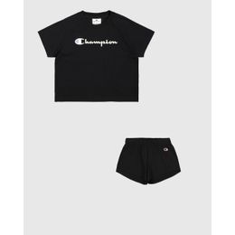 Shirt & Shorts Champion "ICONS", Mädchen, Gr. XXL (176), schwarz, Obermaterial: 100% Baumwolle, KOB Set-Artikel, für Kinder