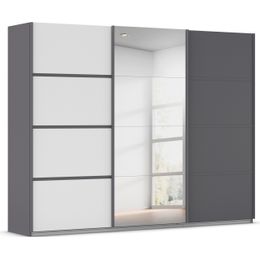 Kleiderschrank Rauch "Schwebetürenschrank OTTO´s Choice Garderobe Schrank TOP ANGEBOT Avola", grau (graumetallic, alpinweiß, leisten graumetallic), B:271cm H:210cm T:62cm, Holzwerkstoff, Schränke, mit eleganten Zierleisten in Chrom, Schwarz oder Weiß MADE IN GERMANY
