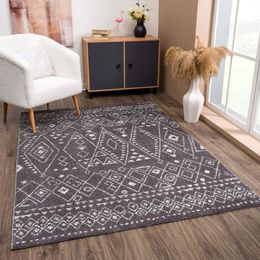 Teppich Carpet City "April 2292", grau, B:120cm H:10mm L:170cm, Polyester, Teppiche, Teppich, L&auml;ufer, weich durch Microfaser, Boho Ethno Look, Wohnzimmer
